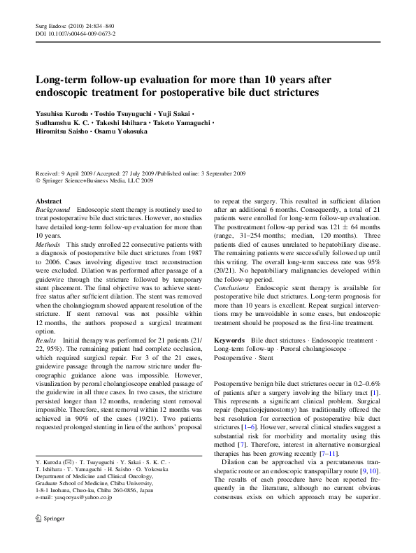 (PDF) Long-term follow-up evaluation for more than 10 years after ...