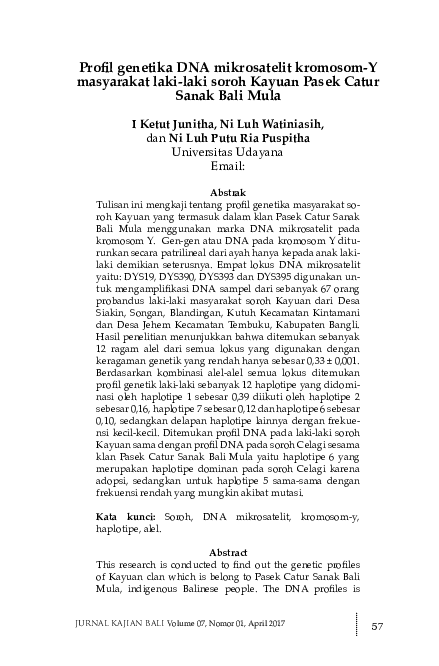(PDF) Profil genetika DNA mikrosatelit kromosom-Y masyarakat laki-laki ...