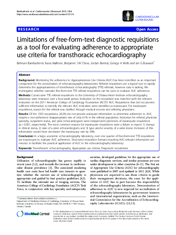(PDF) Limitations of free-form-text diagnostic requisitions as a tool ...