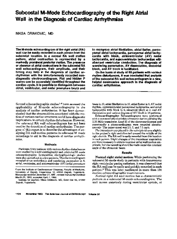 (PDF) Subcostal M-mode echocardiography of the right atrial wall in the ...