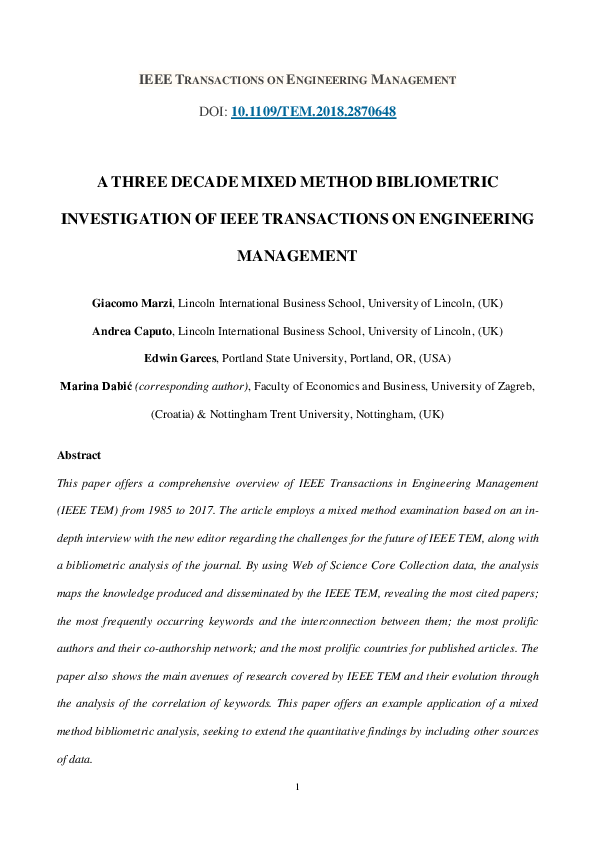(PDF) A Three Decade Mixed-Method Bibliometric Investigation of the IEEE Transactions on ...