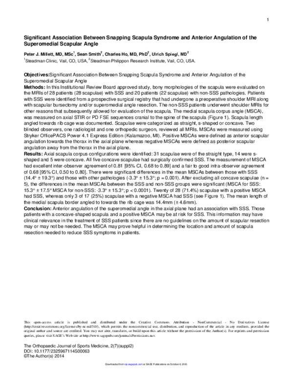 (PDF) Significant Association Between Snapping Scapula Syndrome and ...