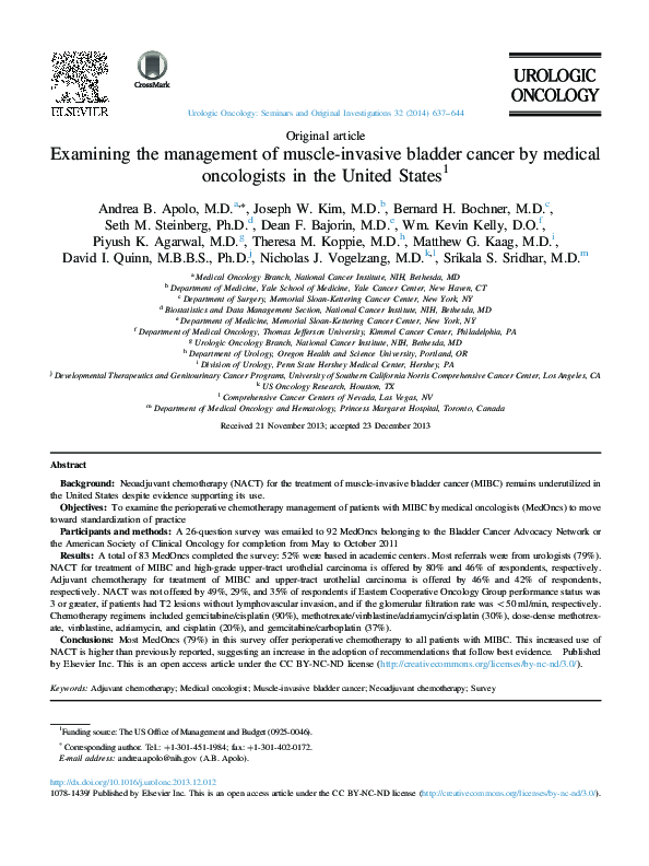 (PDF) Examining the management of muscle-invasive bladder cancer by ...