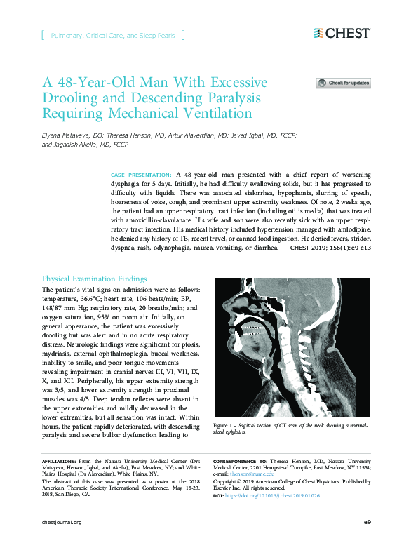 (PDF) A 48-Year-Old Man With Excessive Drooling and Descending ...