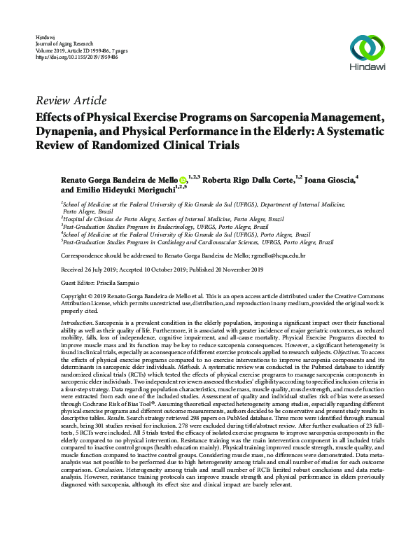 (PDF) Effects of Physical Exercise Programs on Sarcopenia Management, Dynapenia, and Physical ...