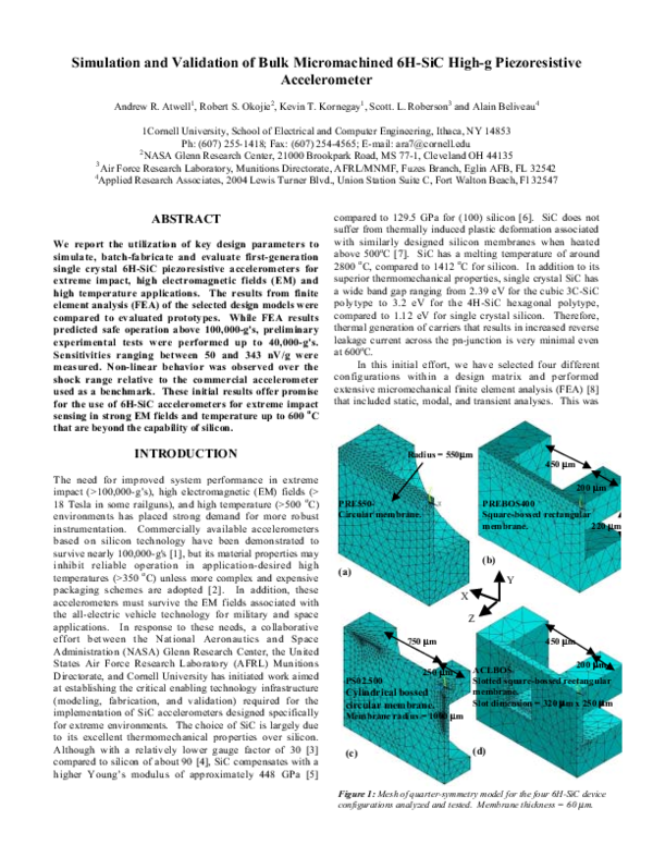 (PDF) Simulation and Validation of Bulk Micromachined 6H-SiC High-g ...
