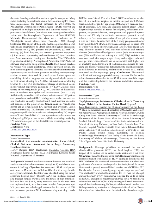 (PDF) Standardized Antimicrobial Administration Ratio (SAAR) Clinical ...
