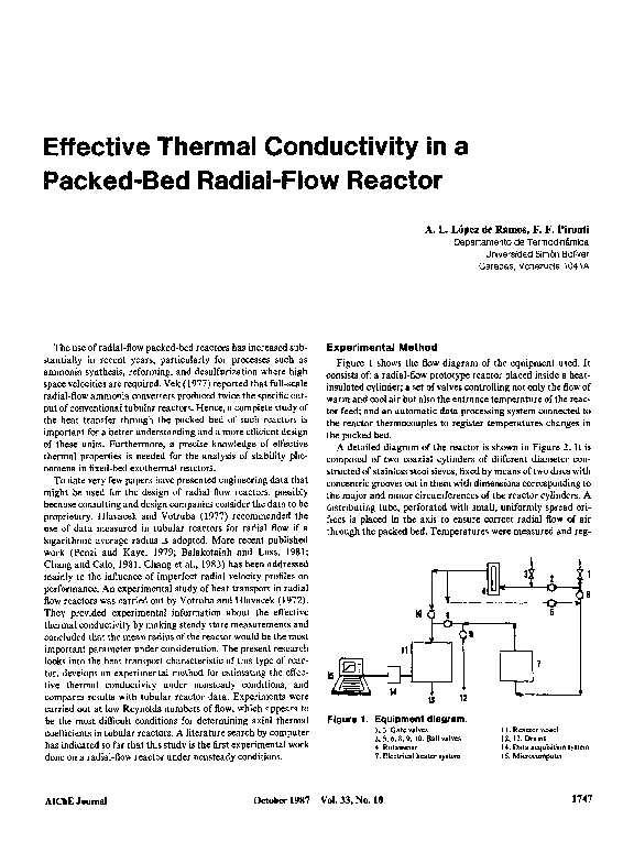 (PDF) Effective thermal conductivity in a packed-bed radial-flow reactor