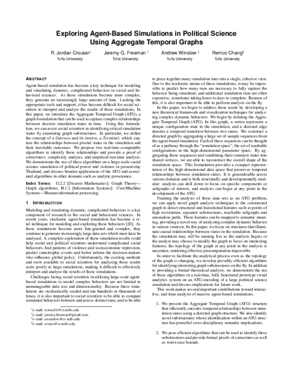 (PDF) Exploring agent-based simulations in political science using Aggregate Temporal Graphs