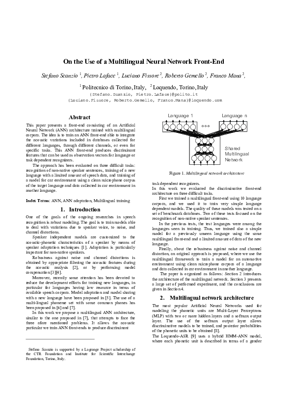 (PDF) Adaptation of Hybrid ANN/HMM Using Weights Interpolation ...