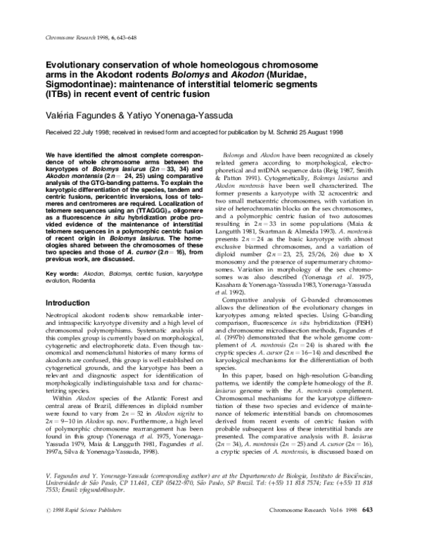 (PDF) Evolutionary conservation of whole homeologous chromosome arms in ...