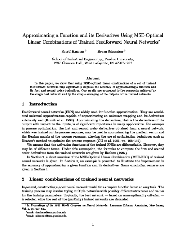 (PDF) Improving Function Approximation with Neural Nets