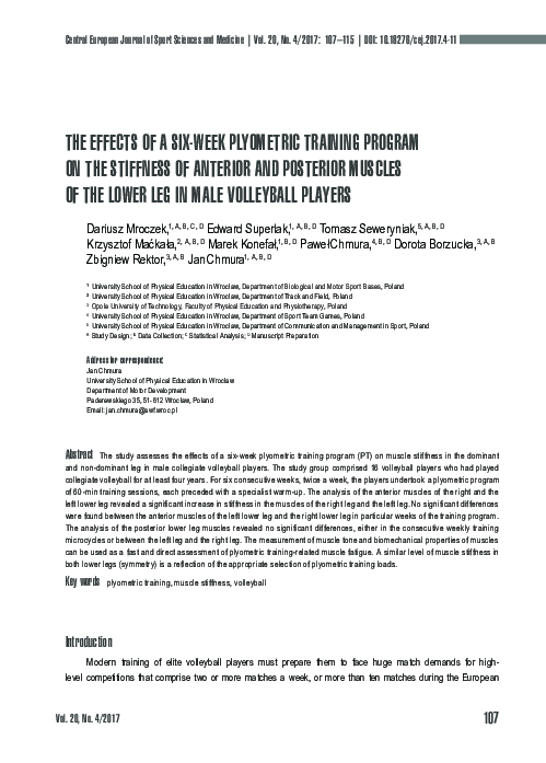 (PDF) The Effects of a Six-week Plyometric Training Program on the ...