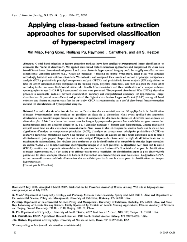 (PDF) Applying class-based feature extraction approaches for supervised ... (PDF) Applying class-based feature extraction approaches for supervised ...