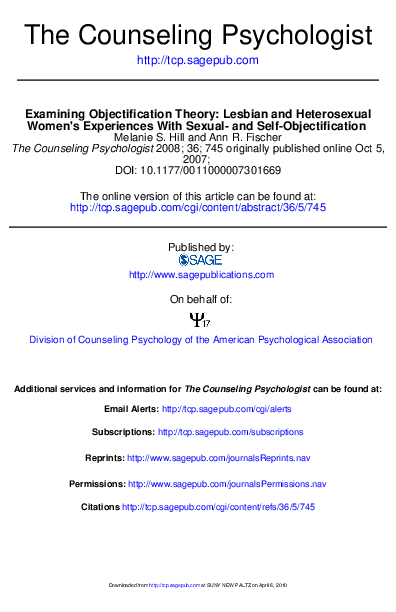 (PDF) Examining Objectification Theory: Sexual Objectification's Link ...