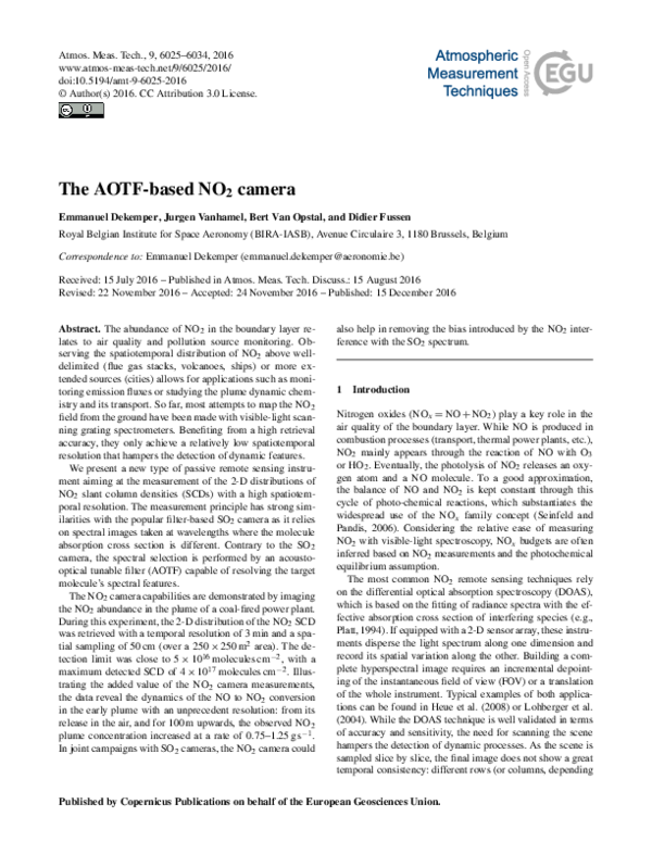 (PDF) The AOTF-based NO 2 camera