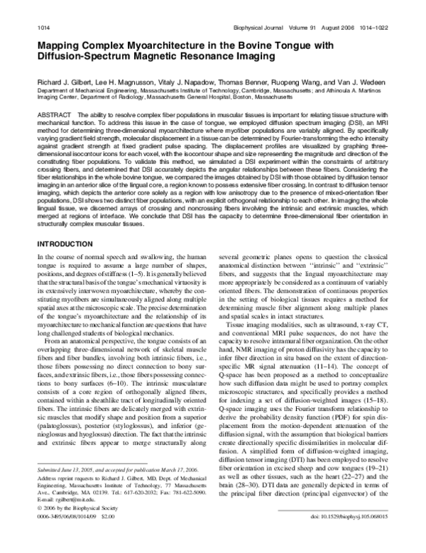 (PDF) Mapping Complex Myoarchitecture in the Bovine Tongue with ...