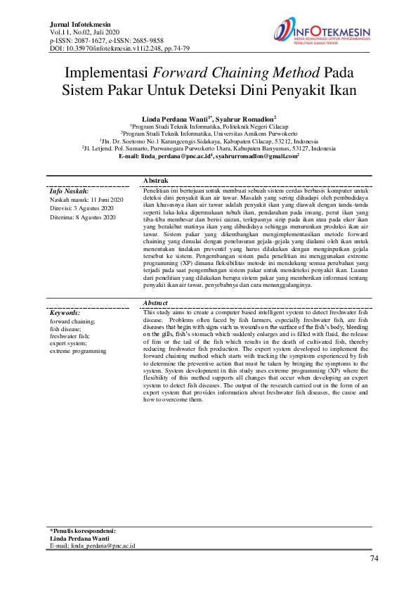 (PDF) Implementasi Forward Chaining Method Pada Sistem Pakar Untuk ...