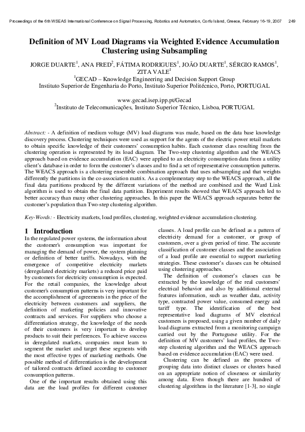 (PDF) Definition of MV load diagrams via weighted evidence accumulation clustering using subsampling