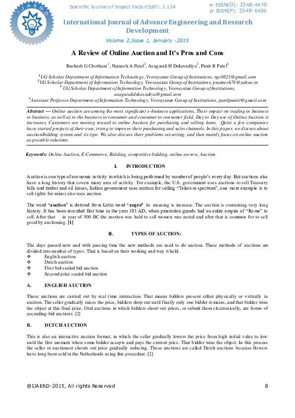 (PDF) A Review of Online Auction and It’s Pros and Cons
