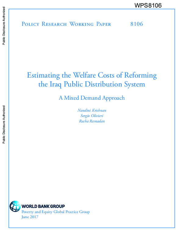 (PDF) Estimating the Welfare Costs of Reforming the Iraq Public ...