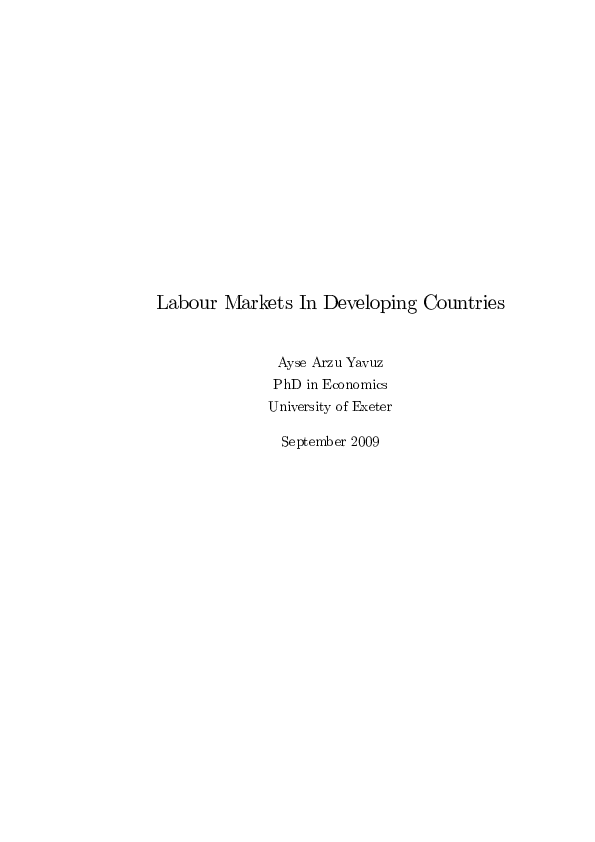 (PDF) Labour markets in developing countries | Getinet Haile - Academia.edu