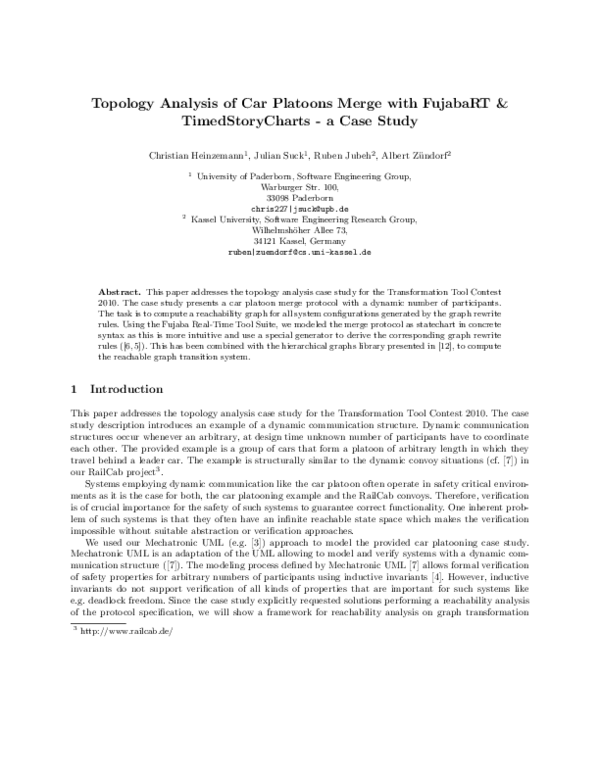 (PDF) Topology Analysis of Car Platoons Merge with FujabaRT ...