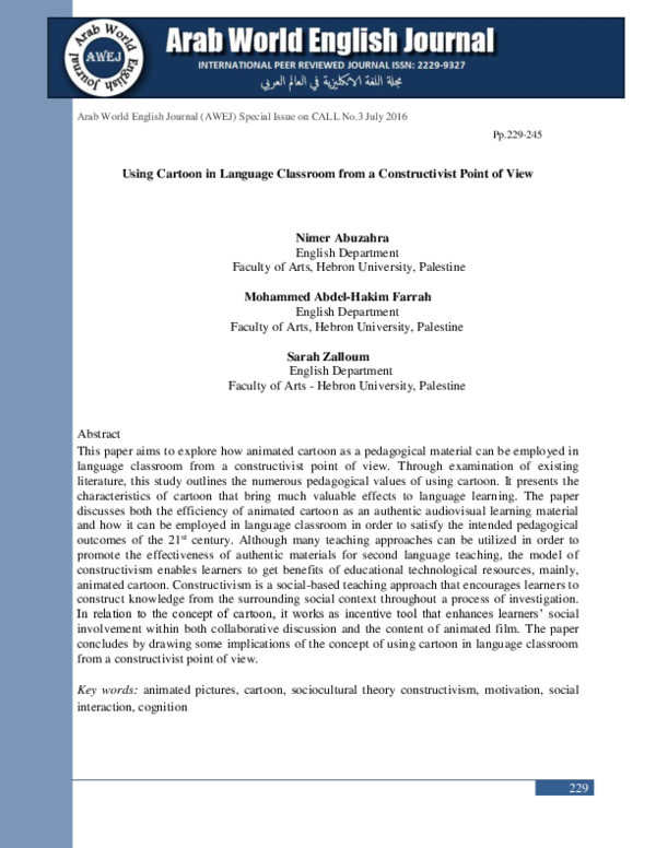 (PDF) Using Cartoon in Language Classroom from a Constructivist Point ...