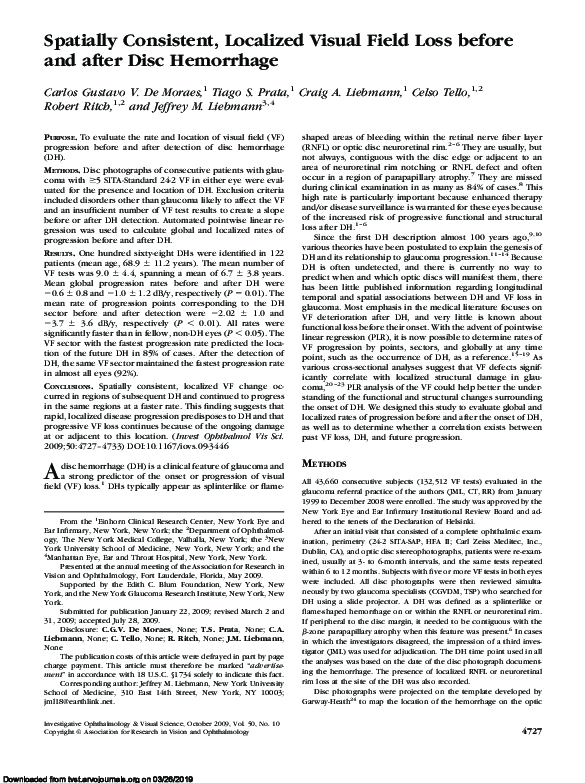 (PDF) Spatially consistent, localized visual field loss before and ...