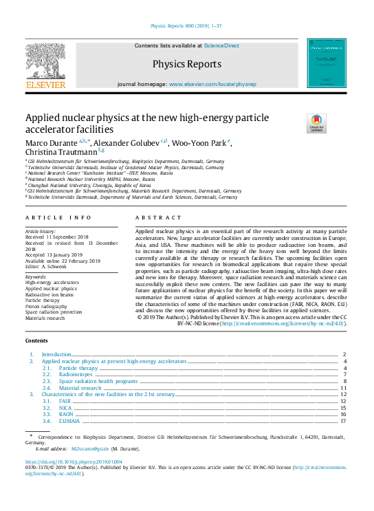 (PDF) Applied nuclear physics at the new high-energy particle ...
