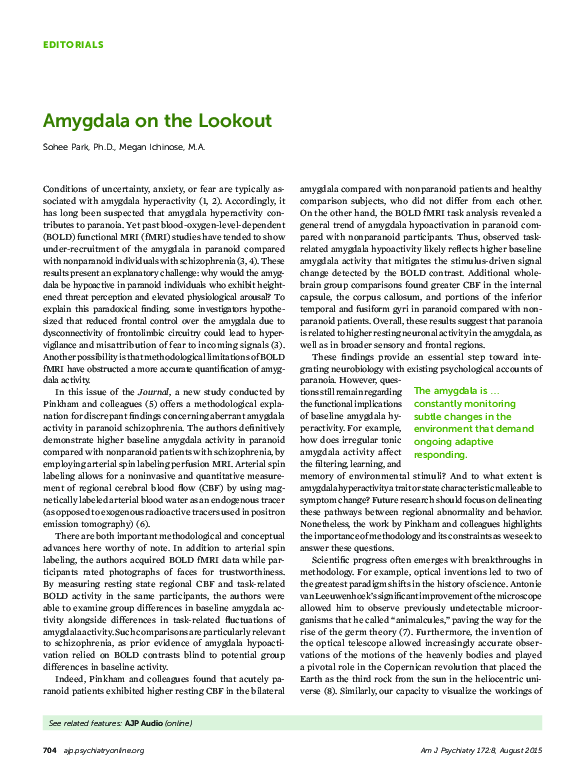 (PDF) Amygdala on the Lookout