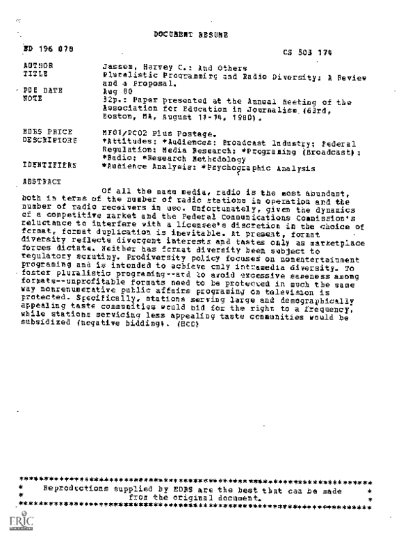 (PDF) Pluralistic Programming and Radio Diversity: A Review and a Proposal