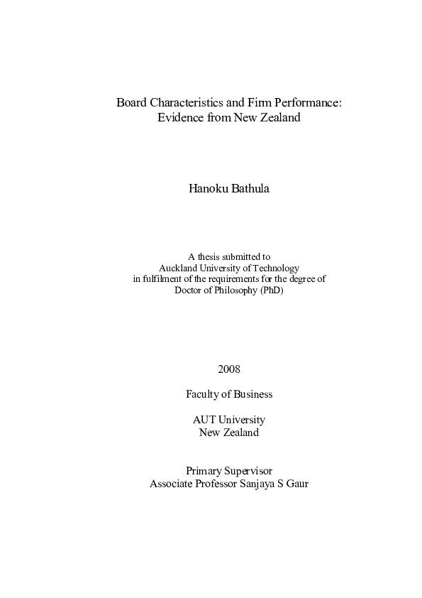 (PDF) Board Characteristics and Firm Performance: Evidence from ...