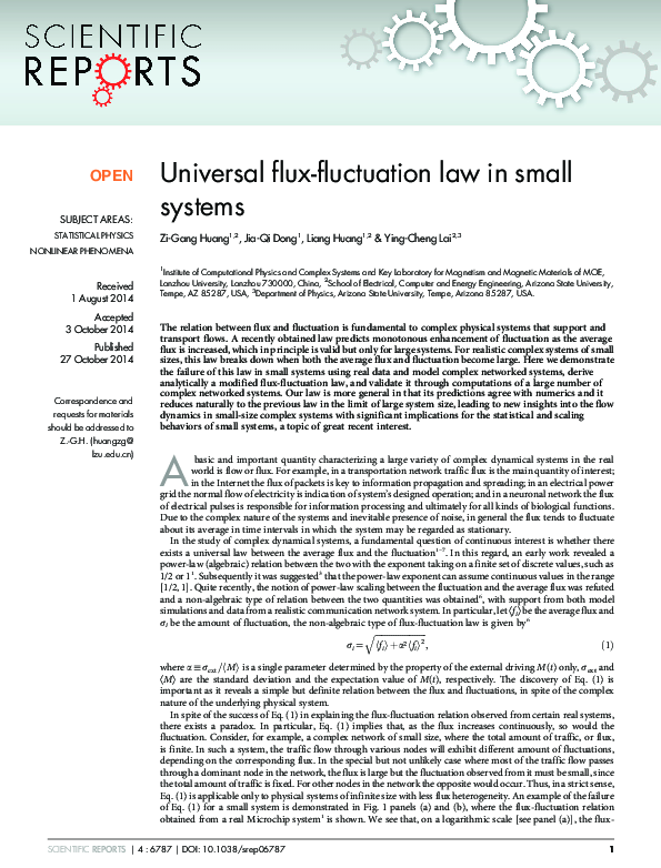 (PDF) Universal flux-fluctuation law in small systems