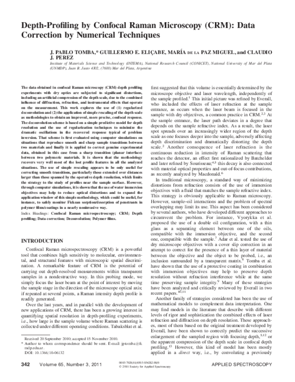 (PDF) Depth-Profiling by Confocal Raman Microscopy (CRM): Data ...