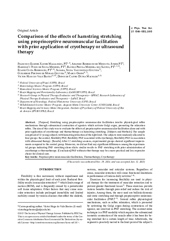 (PDF) Comparison of the effects of hamstring stretching using ...