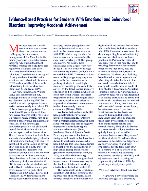 (PDF) Evidence-Based Practices for Students With Emotional and ...