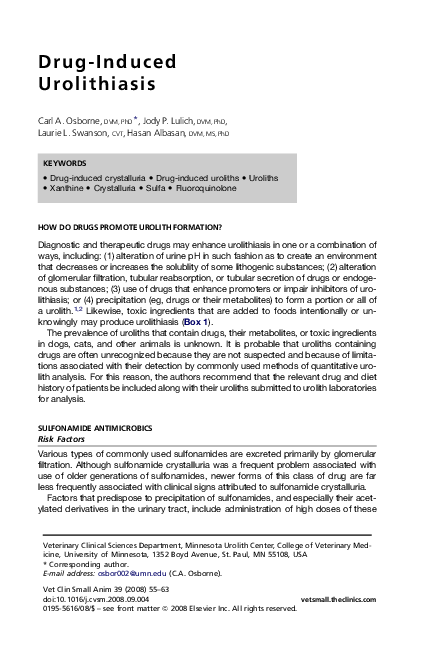 (PDF) Drug-Induced Urolithiasis