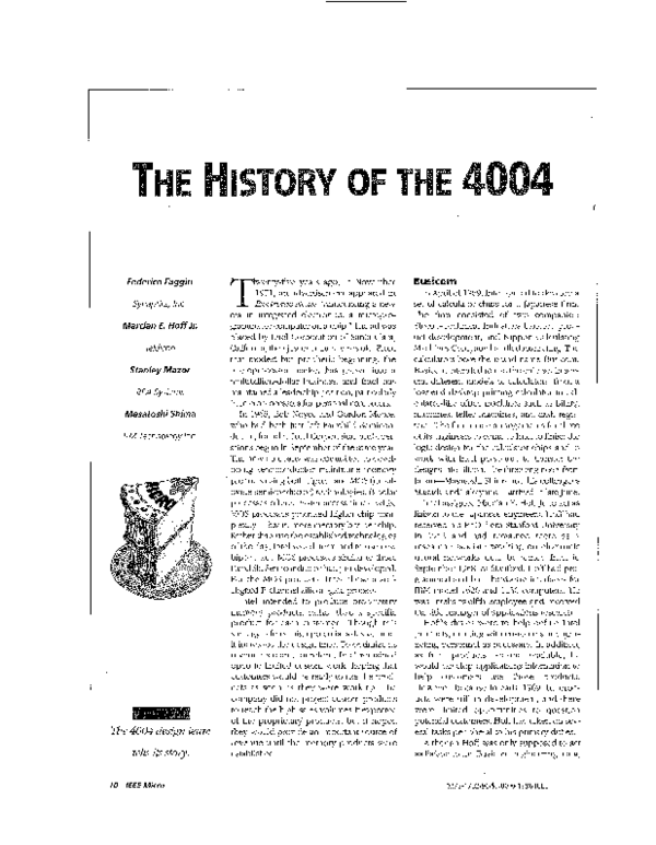 (PDF) The history of the 4004