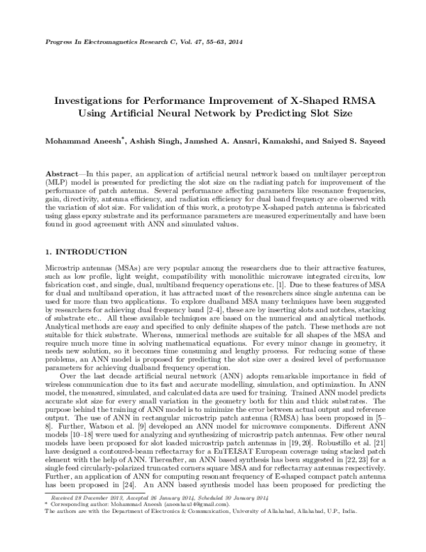 (PDF) Investigations for Performance Improvement of X-Shaped Rmsa Using ...