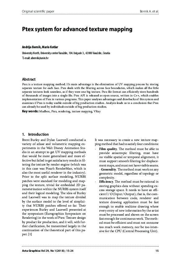 (PDF) Ptex system for advanced texture mapping