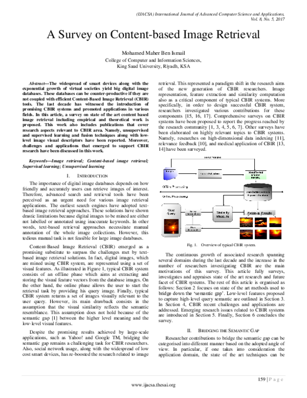 (PDF) A survey on content based image retrieval | ankitha varma - Academia.edu
