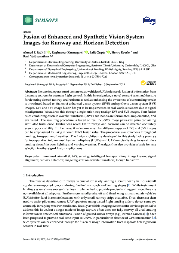 (PDF) Fusion of Enhanced and Synthetic Vision System Images for Runway ...