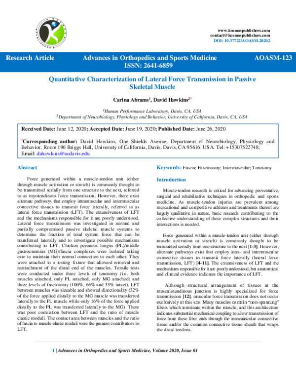 (PDF) Quantitative Characterization of Lateral Force Transmission in ...