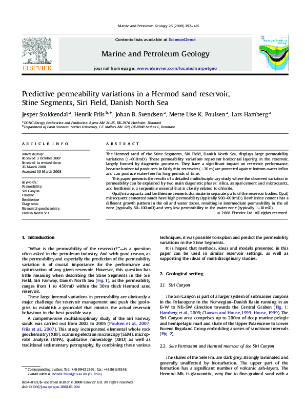 (PDF) Predictive permeability variations in a Hermod sand reservoir ...