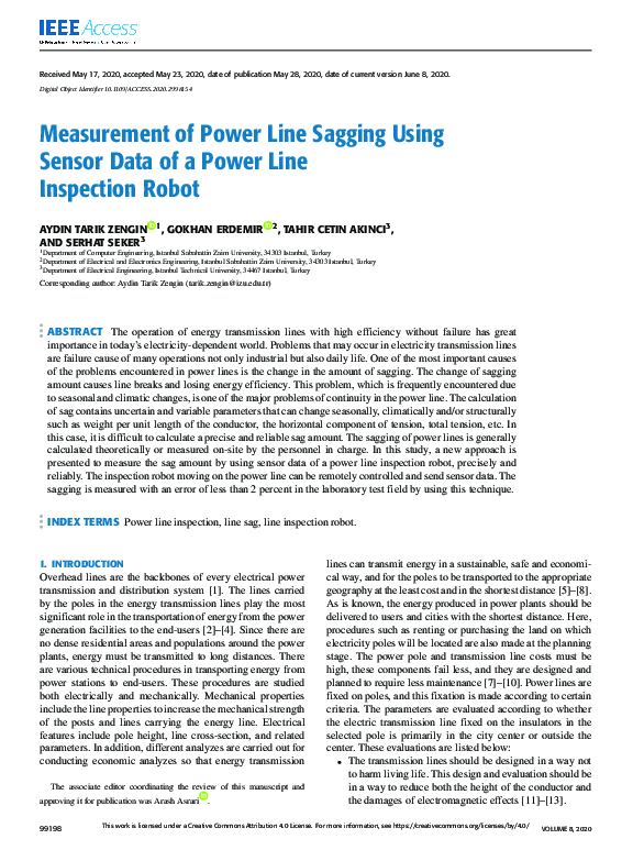 (PDF) Measurement of Power Line Sagging Using Sensor Data of a Power ...