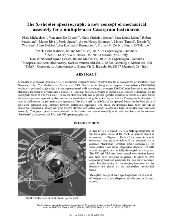 (PDF) The X-Shooter spectrograph: a new concept of mechanical assembly ...