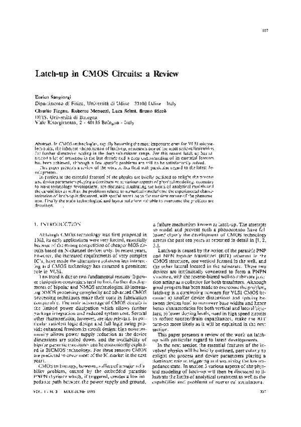 (PDF) Latch-up in CMOS circuits: A review