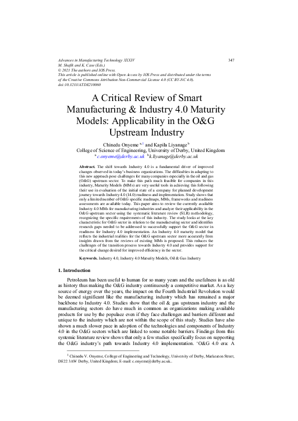 (PDF) A Critical Review of Smart Manufacturing Industry 4.0 Maturity ...