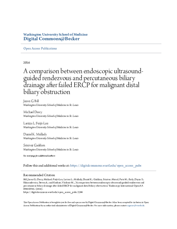 (PDF) A comparison between endoscopic ultrasound-guided rendezvous and ...
